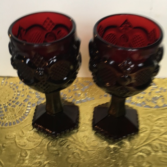 Avon | Dining | Vintage Avon Cape Cod Ruby Red Collection 2 Wine ...